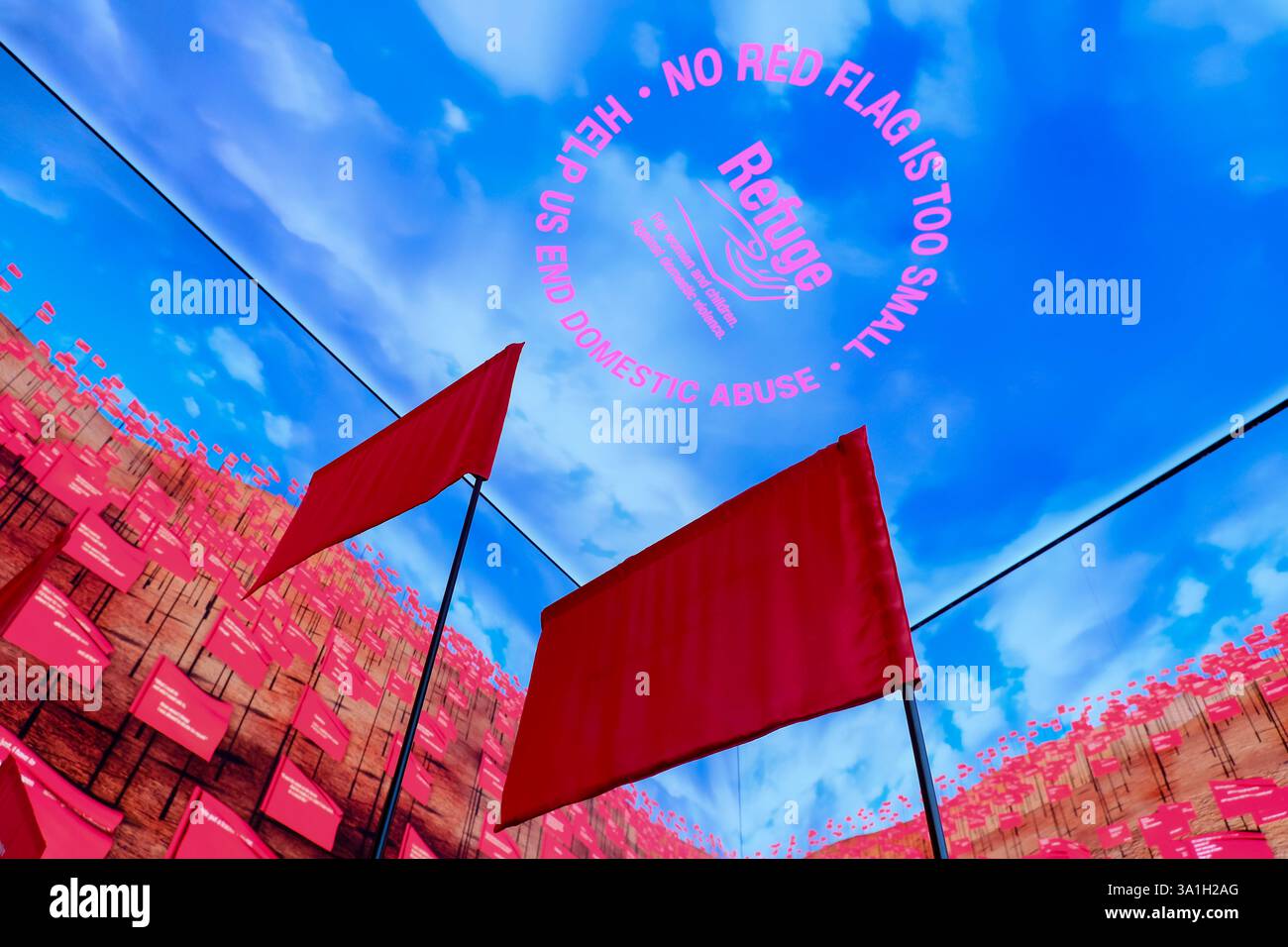 London, UK. 8th March, 2025. 'No Red Flag Is Too Small' is an immersive ...