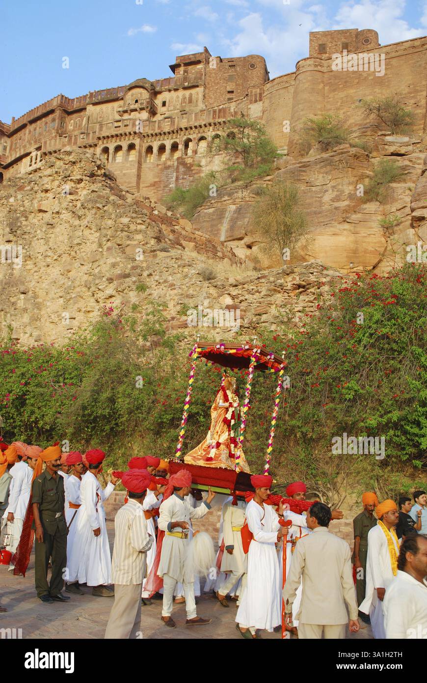 Procession of raj Gangaur (Royal Gangaur) inside Mehrangarh fort ...