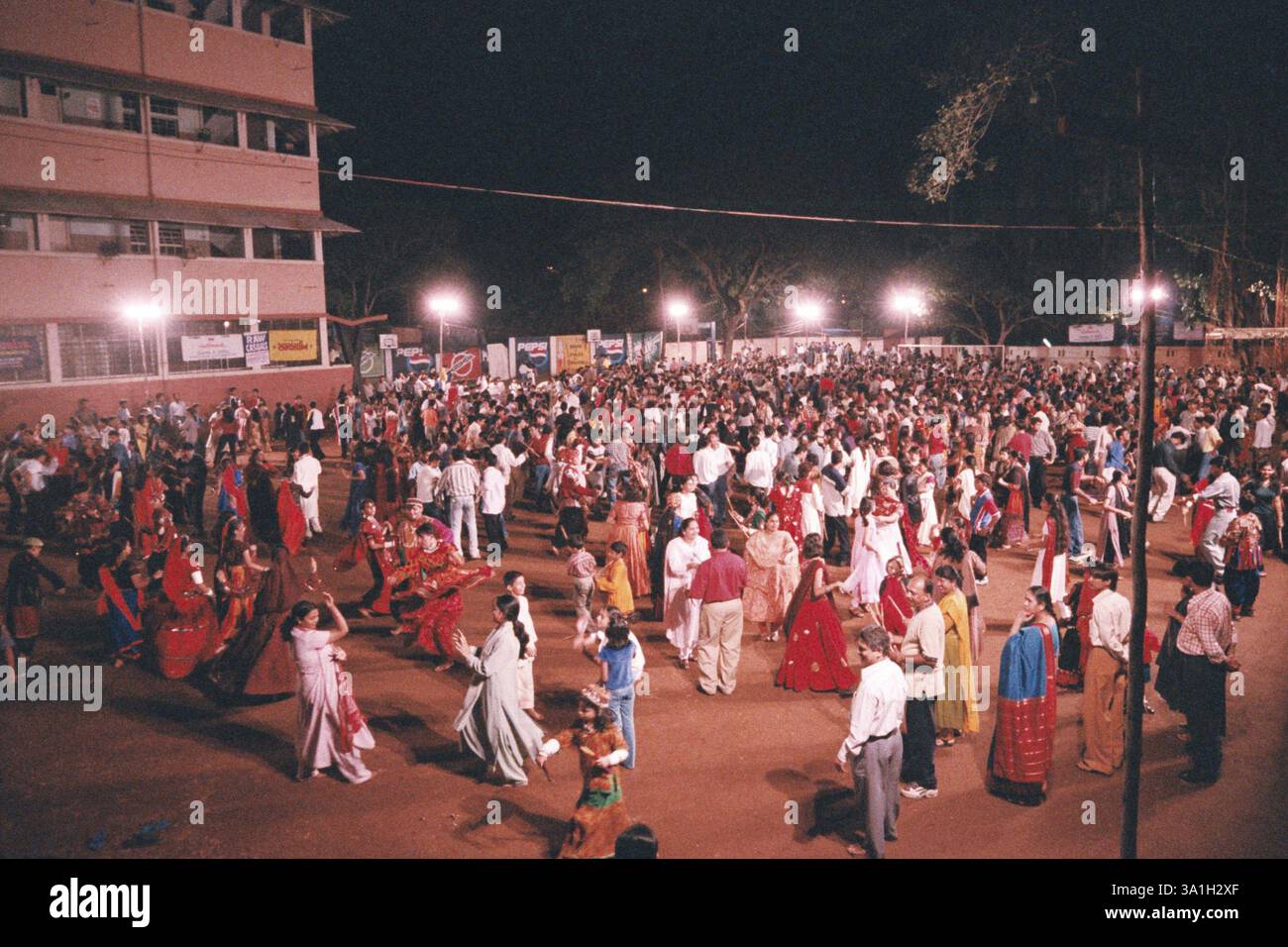 People celebrating Dandiya ras in Navaratri dandiyas garba Festival ...