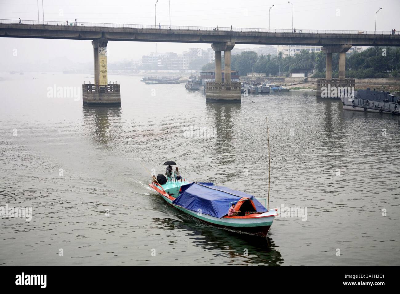 Boat in Burigunga Buri Gunga River, Sadarghat Boat terminal, Dhaka, Bangladesh, Asia Stock Photo ...