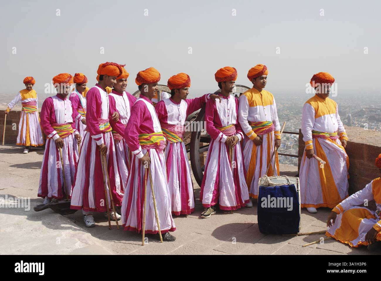 Gair dancers inside fort, Jodhpur, Rajasthan, India, Asia Stock Photo ...