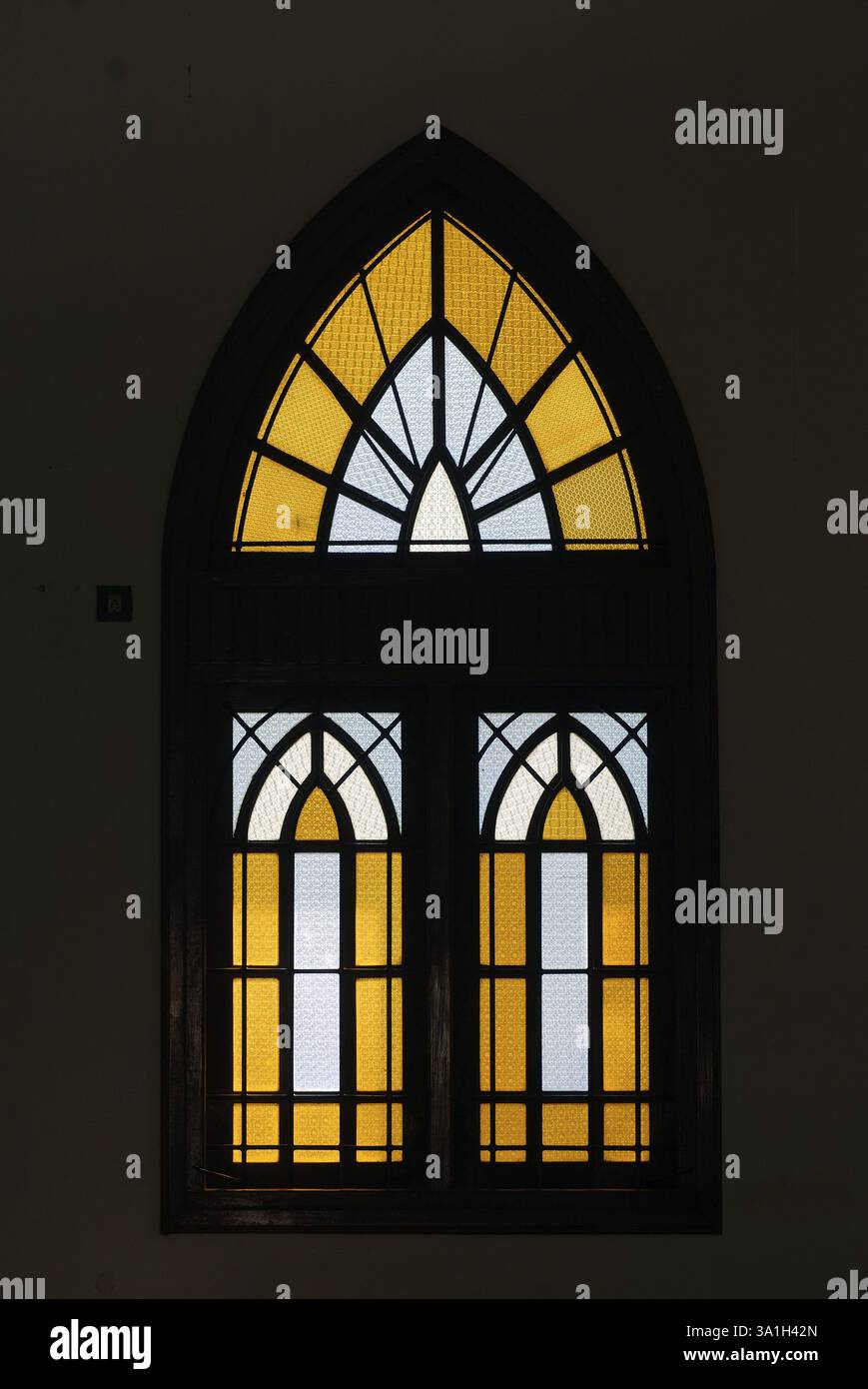 Stained glass window in St. Michael's Church in Kodungallur, Kerala, India, Asia Stock Photo - Alamy