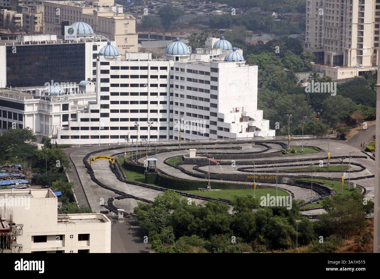 Aerial view of Hakone Go Karts tracks situated in Hiranandani gardens ...