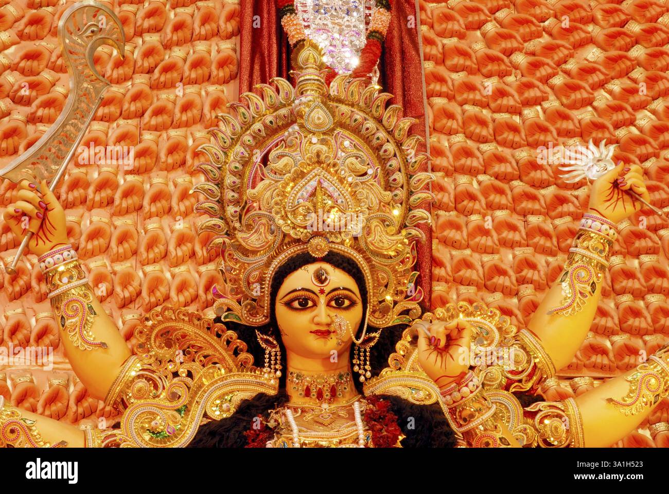 Hindu mythological idol of Durga Mata, Ambe Mata, Kali Mata during the ...