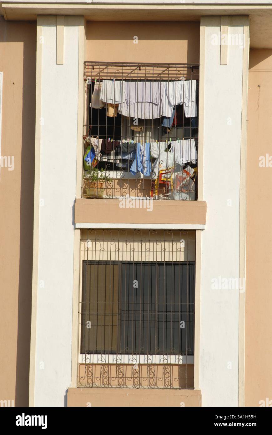 Clothes drying in balcony of modern building at Bombay Mumbai ...