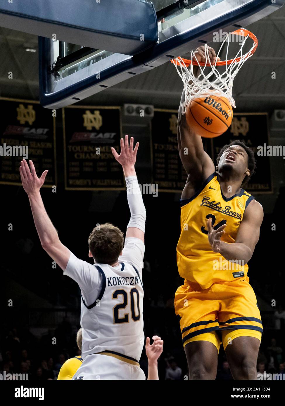 SOUTH BEND, IN - MARCH 08: California Golden Bears forward Lee Dort (34 ...