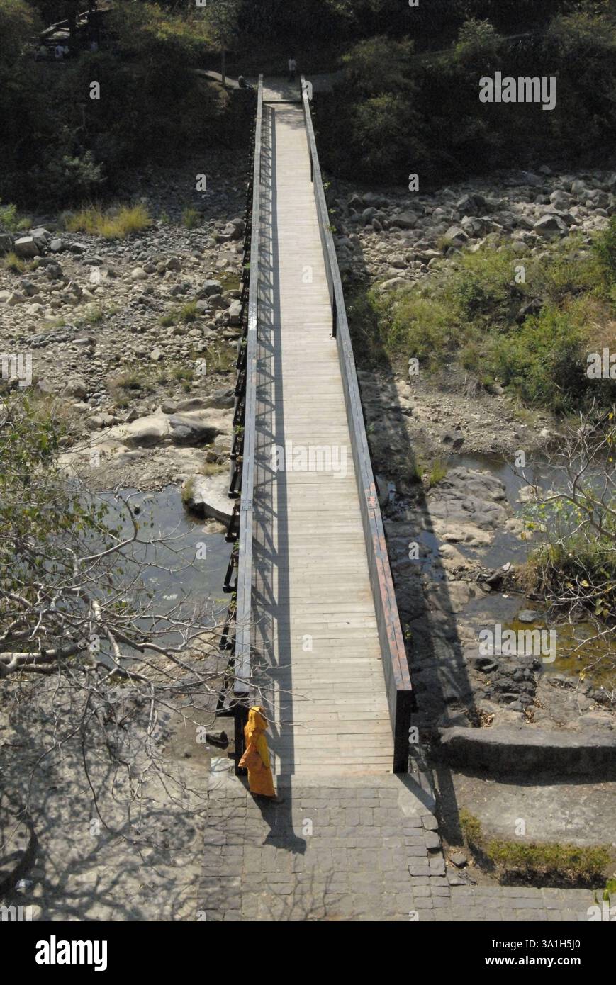 Aerial view arched bridge connecting hi-res stock photography and ...
