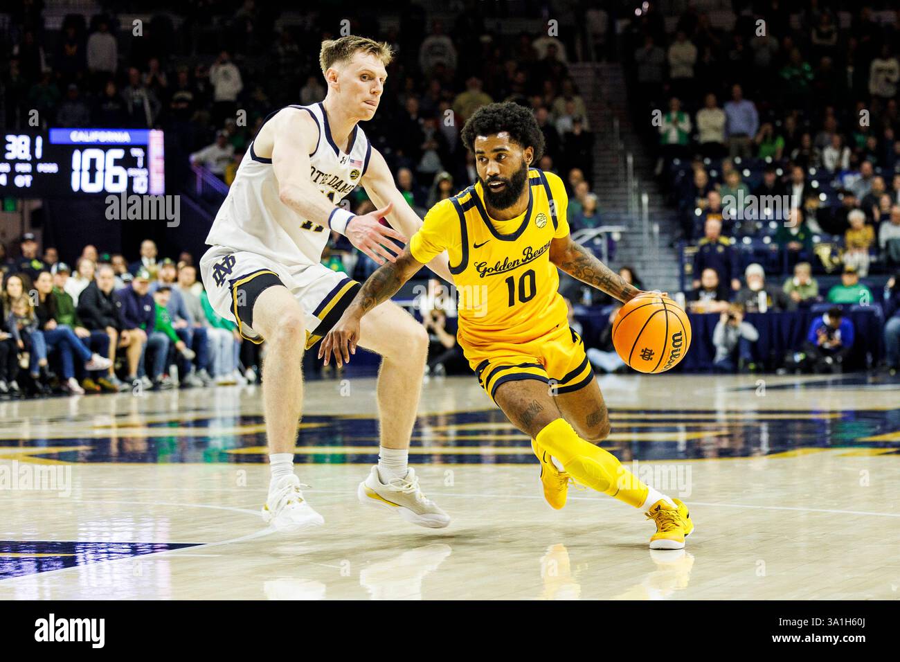 March 08, 2025: California guard Jovan Blacksher Jr. (10) drives as ...