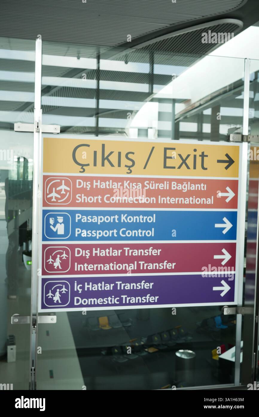 turkey istanbul 24 april 2024 Airport signage indicating transfer ...