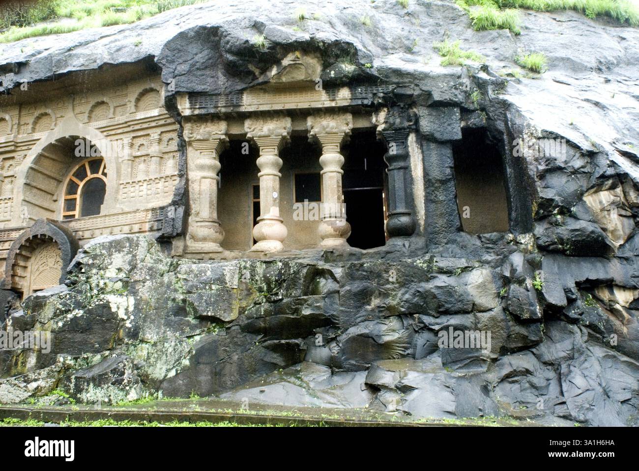 Buddhist Karla caves finest examples of ancient rock cut caves built in 3rd 2nd century BC by ...
