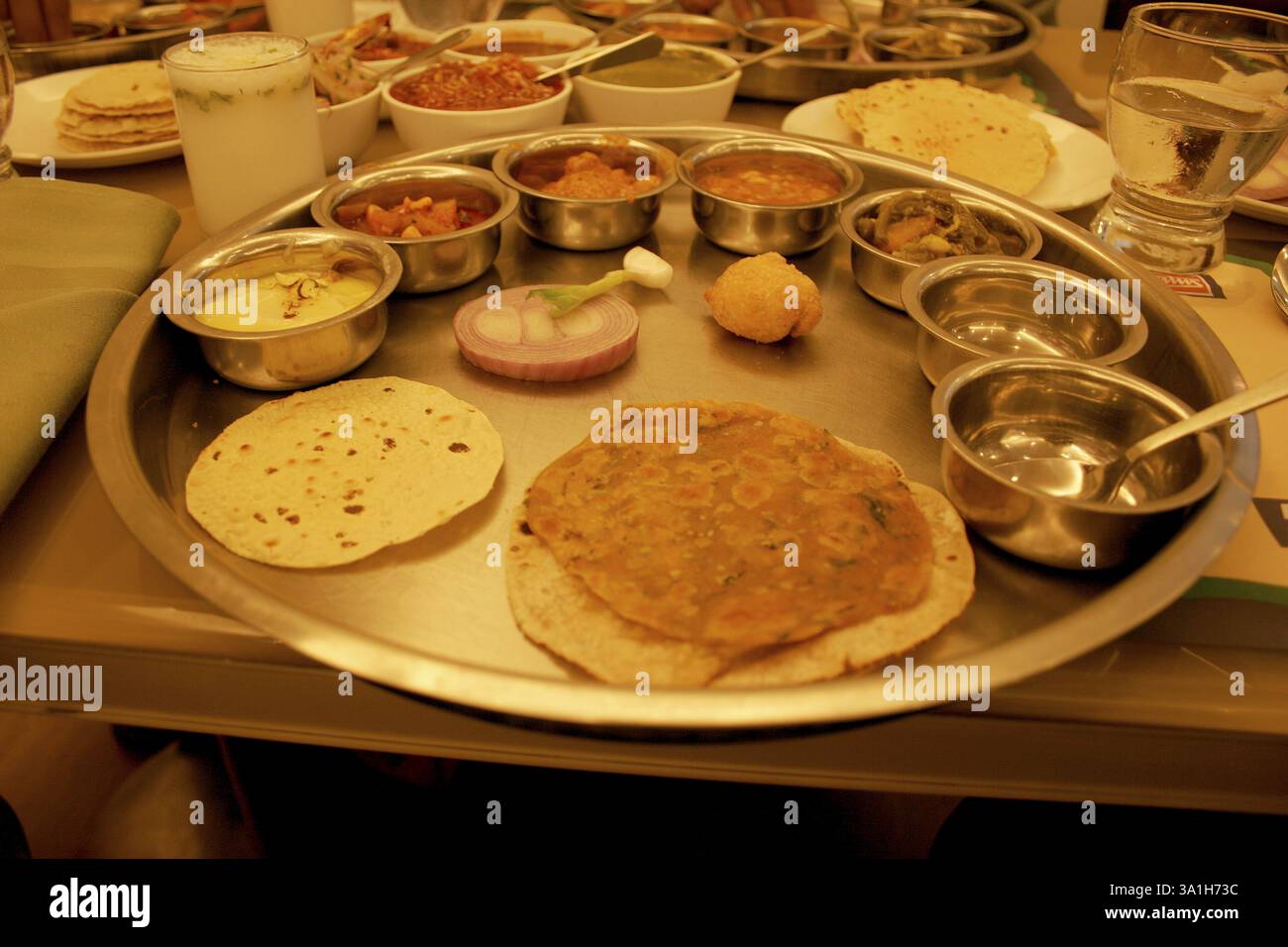 Indian Gujarati cuisine called Thali served at restaurant, Bombay ...