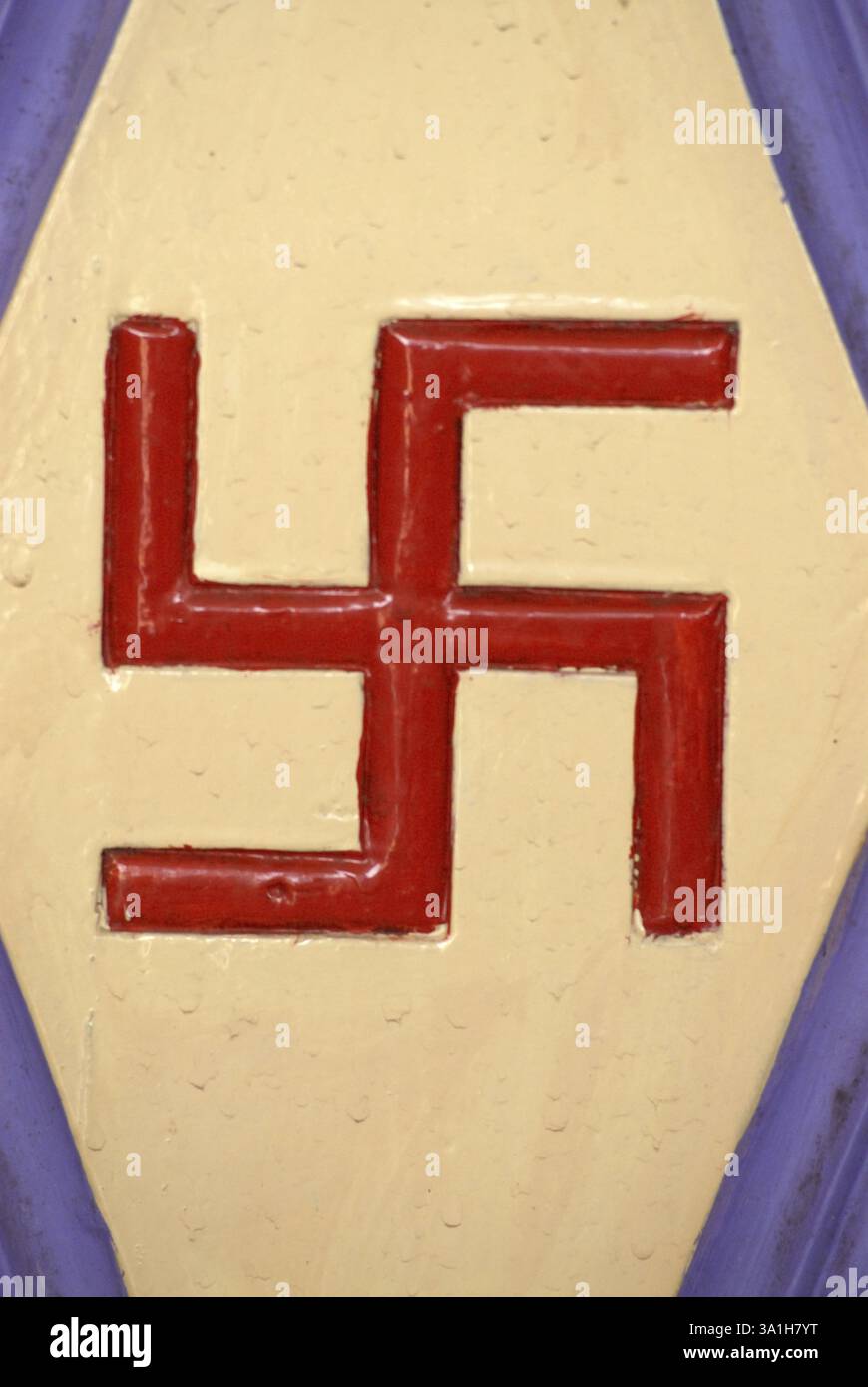 Swastika, Symbol of the Sun God painted in Red color on the door of ...