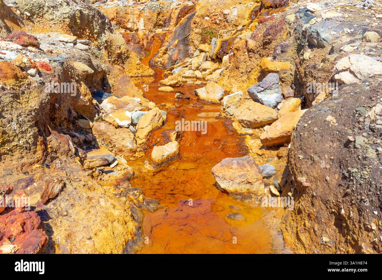 Water contaminated by mining activity. From Rio Tinto, Huelva ...