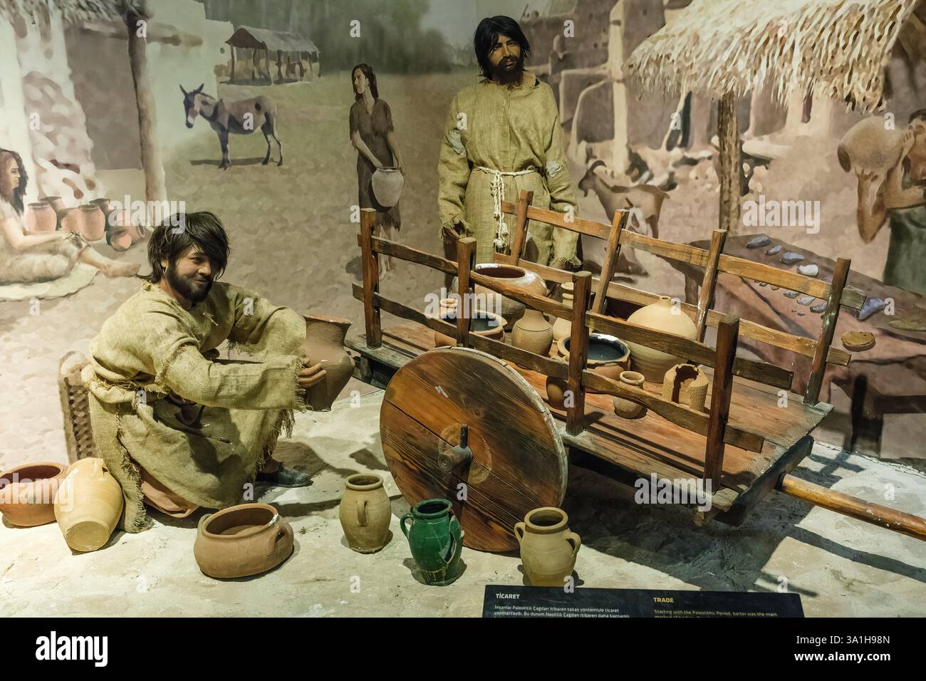 Turkey, Turkiye. Sanliurfa Museum Exhibit Showing Traders Loading Cart ...