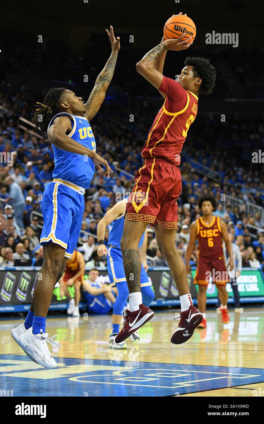 LOS ANGELES, CA - MARCH 08: USC Trojans forward Jalen Shelley (9 ...