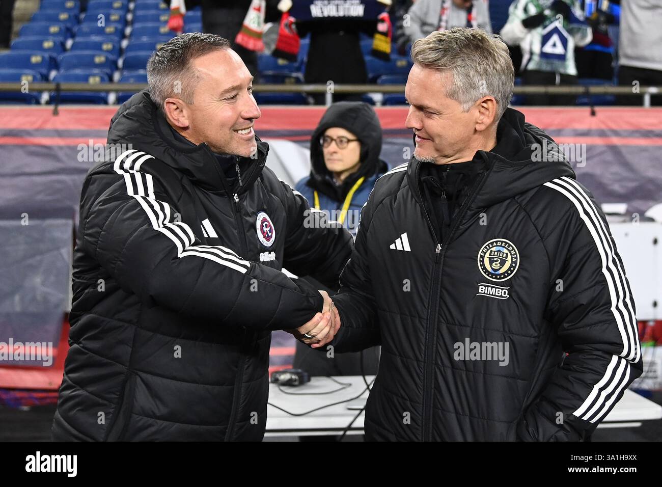 March 8, 2025: New England Revolution heac coach Caleb Porter shakes ...