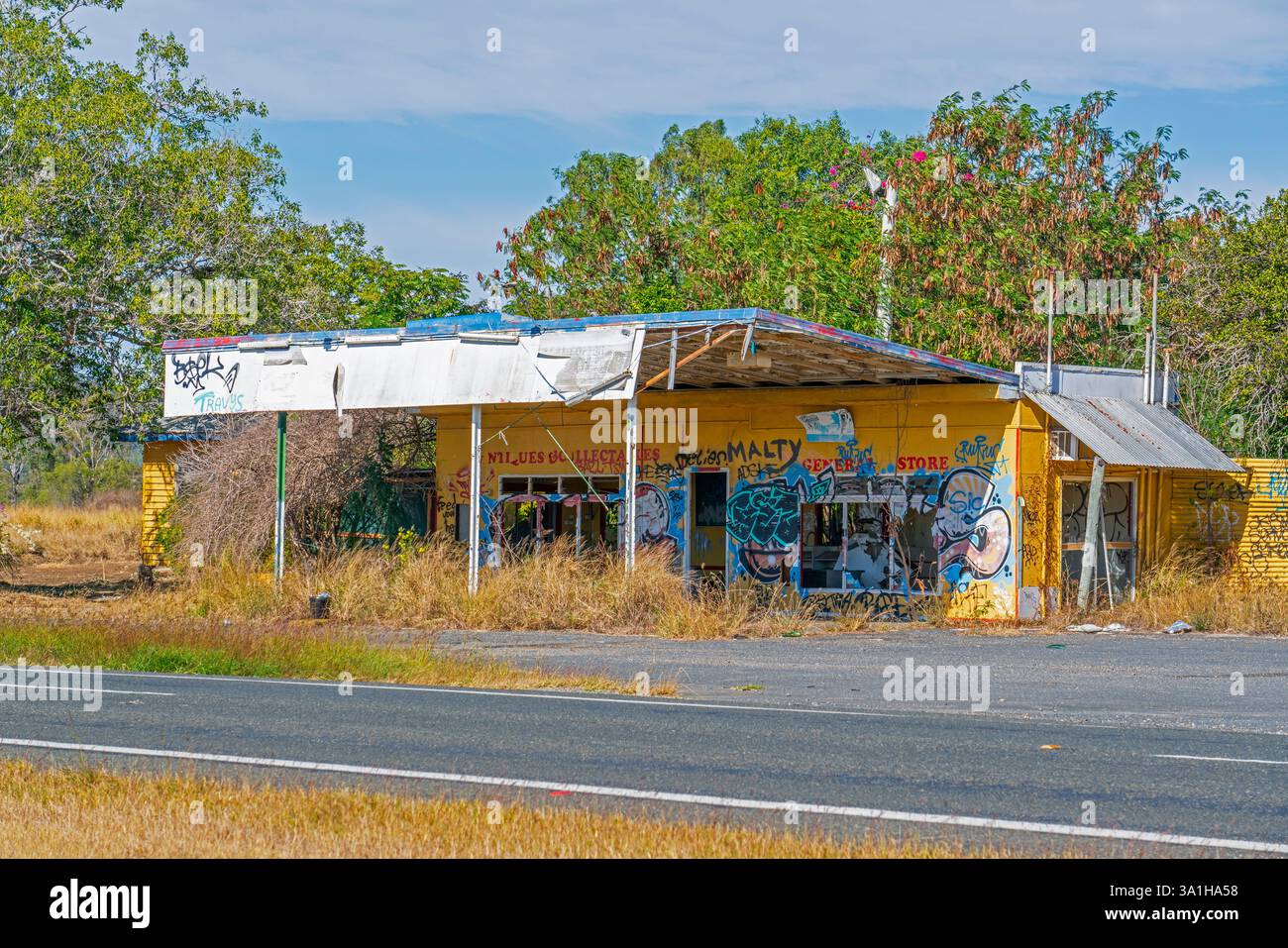derelict servo on the Bruce Highway between Rockhampton and Mackay at ...
