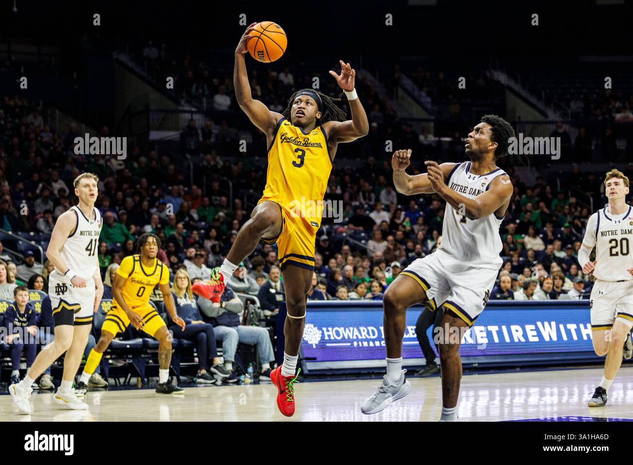 March 08, 2025: California guard DeJuan (DJ) Campbell (3) goes in for a ...