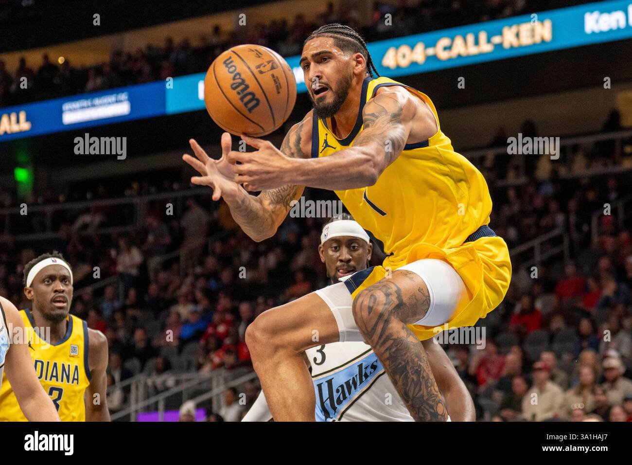 Indiana Pacers forward Obi Toppin (1) attepts to handle the ball during ...