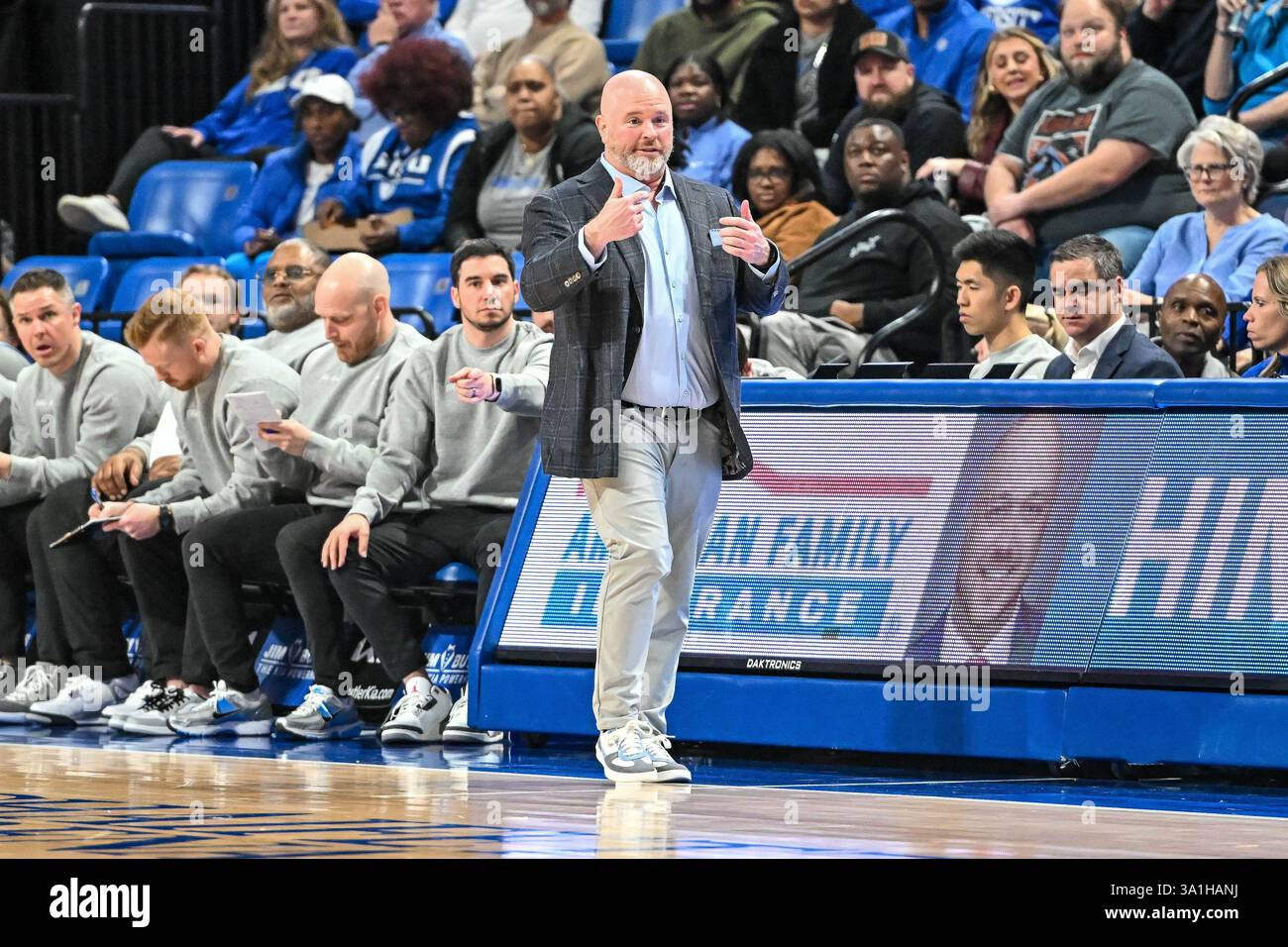 MARCH 08, 2025: Saint Louis Billikens head coach Josh Schertz in a ...
