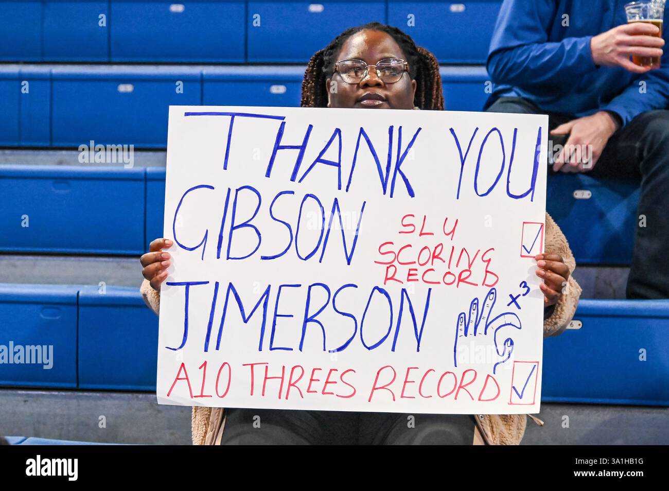 MARCH 08, 2025: A fan says her thank you to Saint Louis Billiken Gibson ...