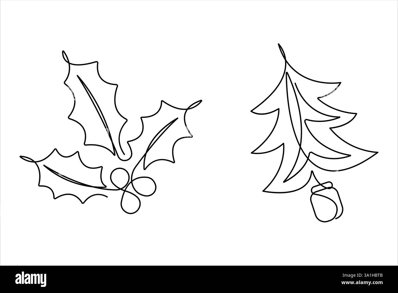 Holly leaf close up tree Stock Vector Images - Alamy
