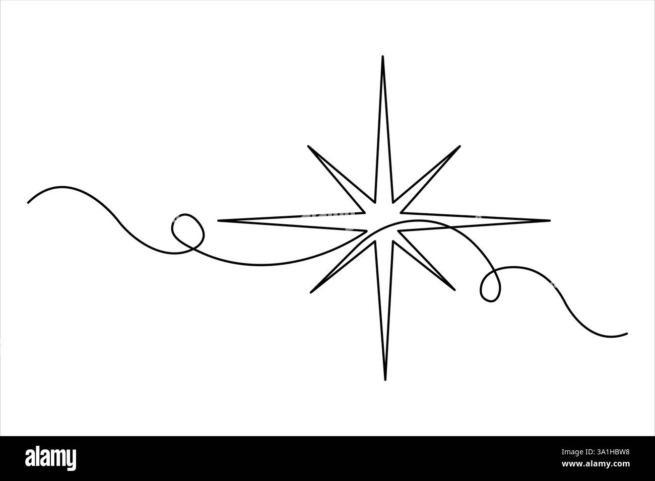 Christmas star. Christian religious symbol of continuous one line art ...