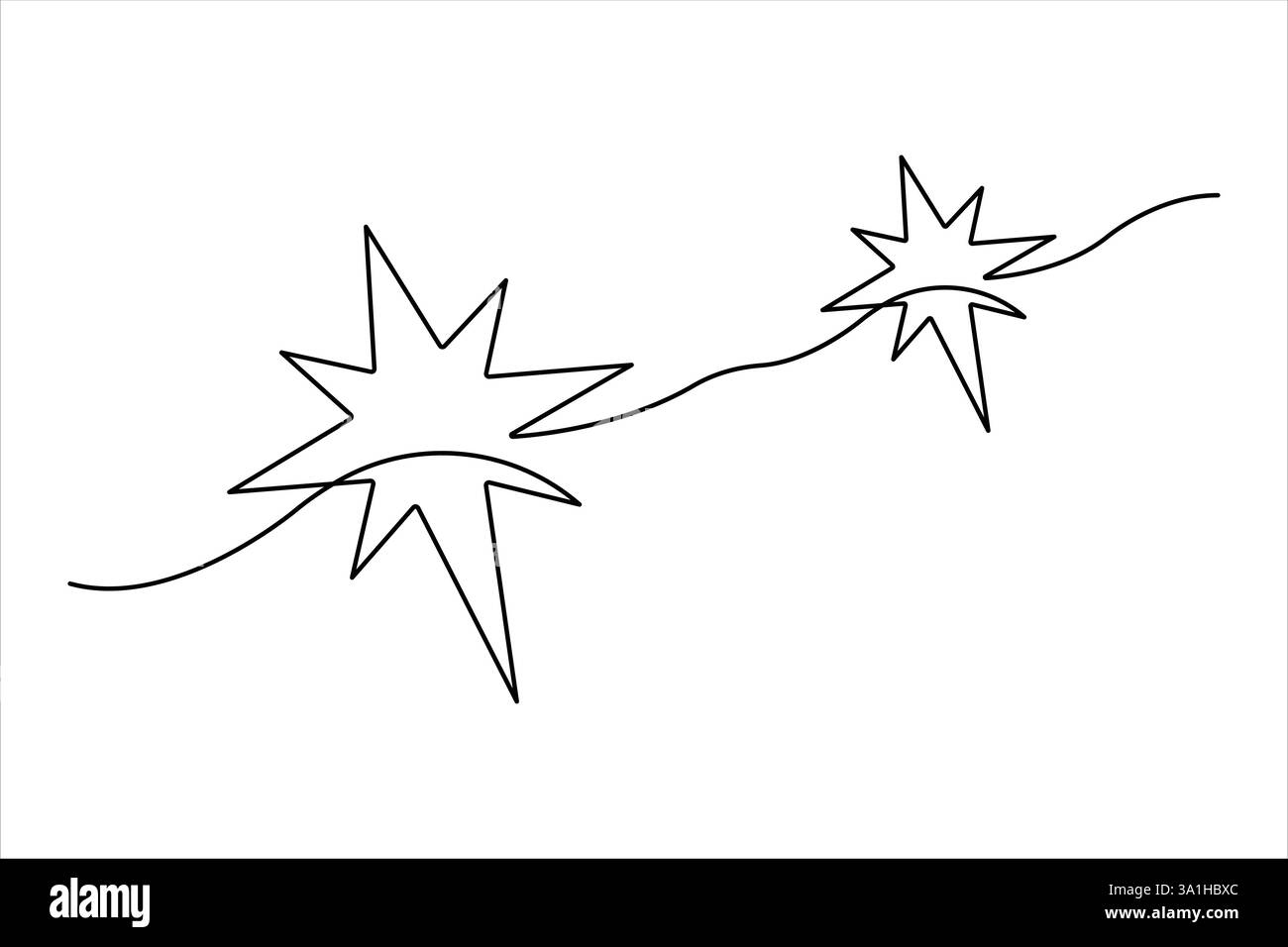 Christmas star. Christian religious symbol of continuous one line art ...