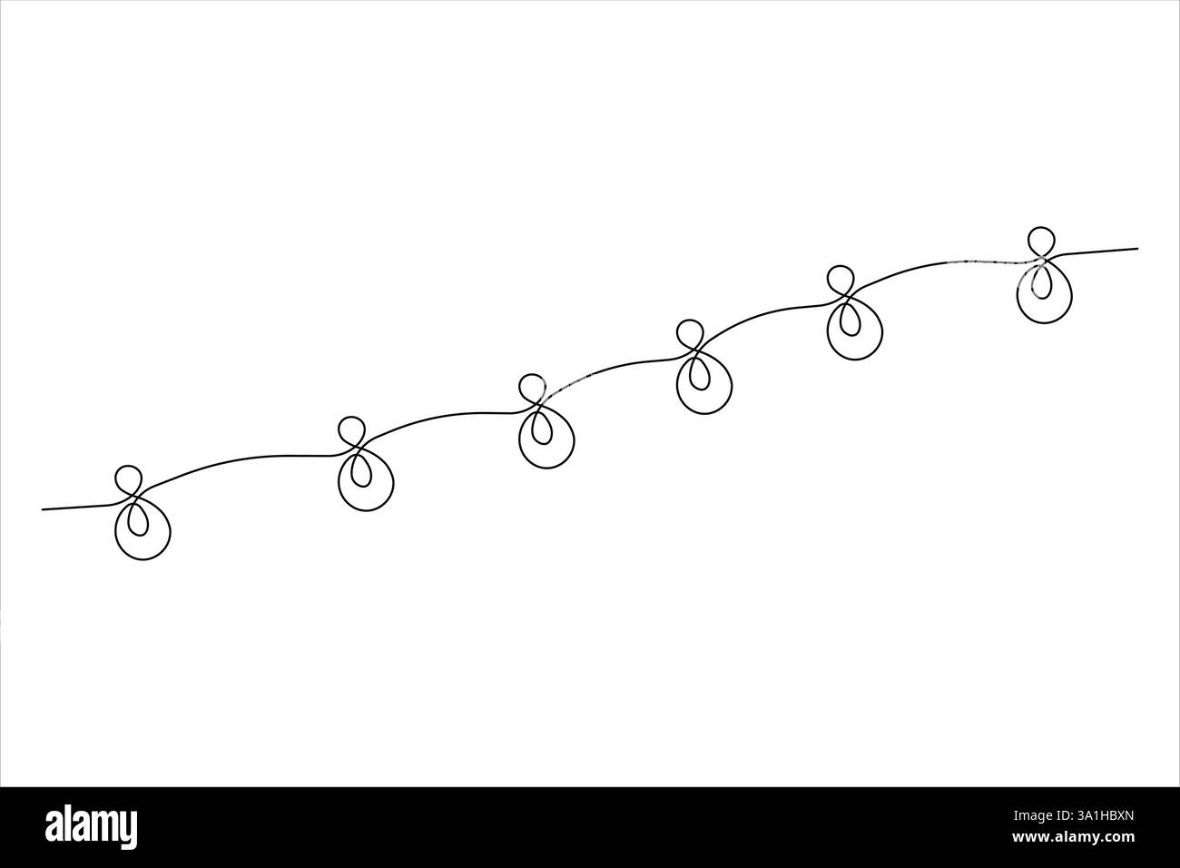 Continuous one line art drawing garland for celebration, festival ...