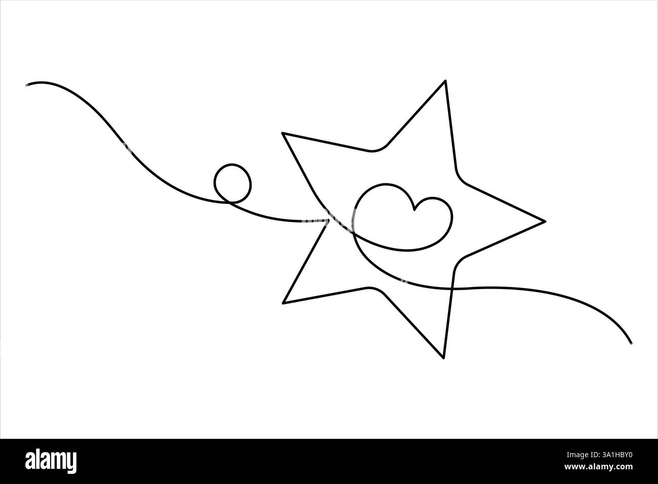 Christmas star. Christian religious symbol of continuous one line art ...