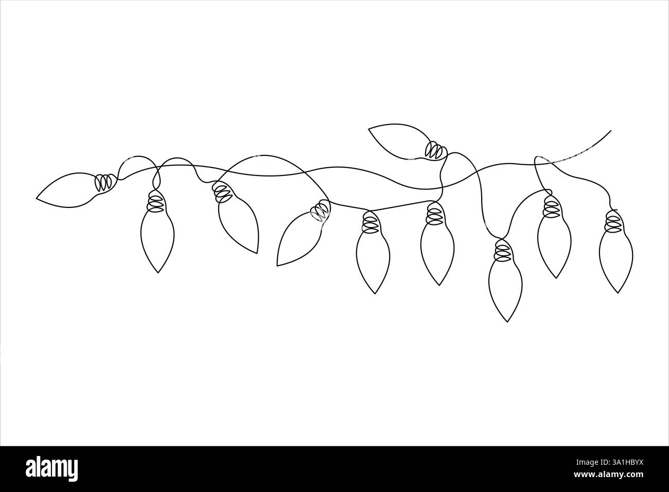 Continuous one line art drawing garland for celebration, festival ...