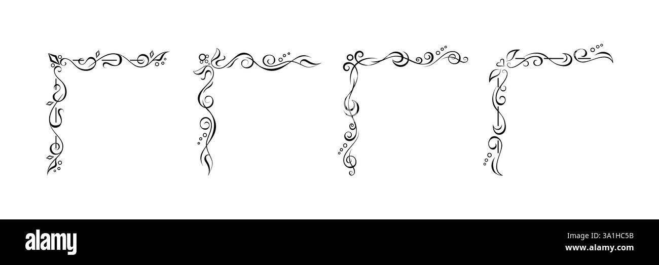 Fantasy ornate corner elements Stock Vector Image & Art - Alamy