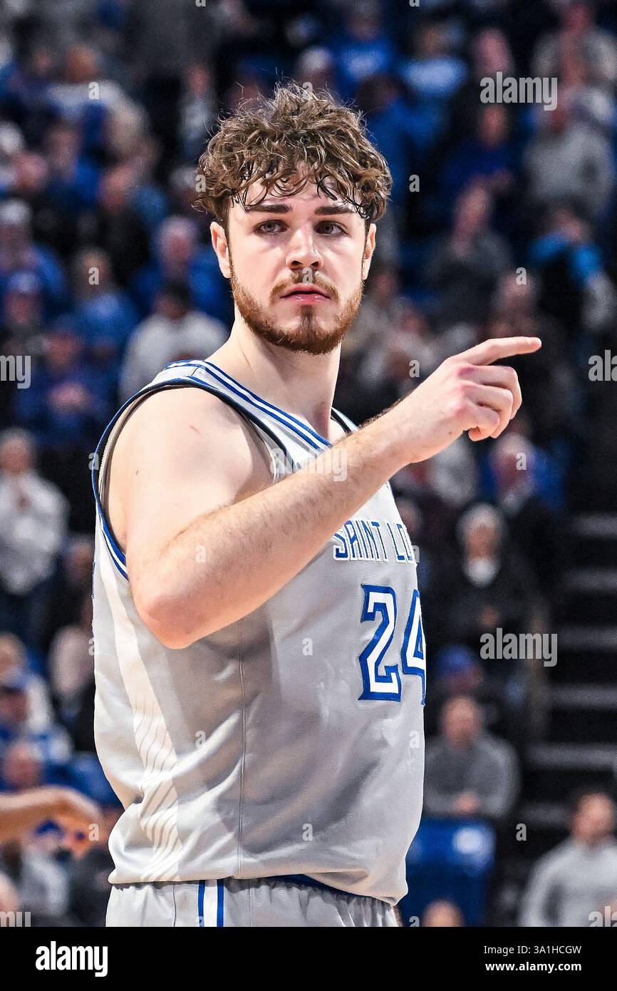 MARCH 08, 2025: Saint Louis Billikens guard Gibson Jimerson (24) in a ...