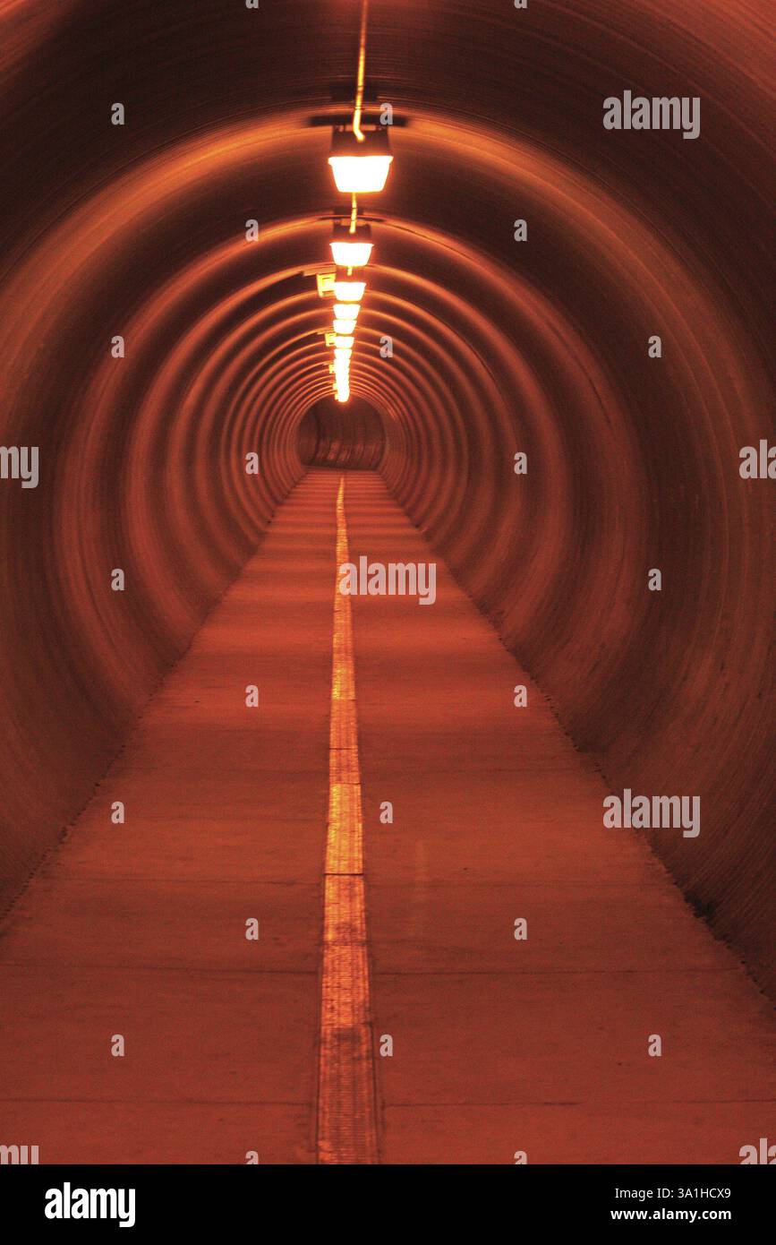 Underground pedestrian subway, Whittier, Alaska, U.S.A. United States ...
