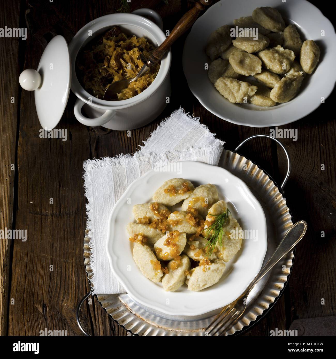 Silesian grey potato dumplings Stock Photo - Alamy
