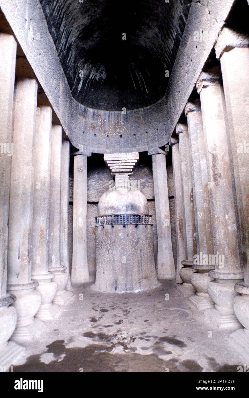 Stupa in Buddhist Karla caves finest examples of ancient rock cut caves ...