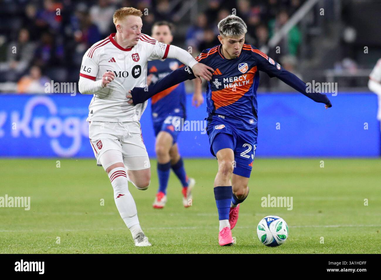 March 8, 2025: FC Cincinnatiâ€™s Luca Orellano (right) battles Toronto ...