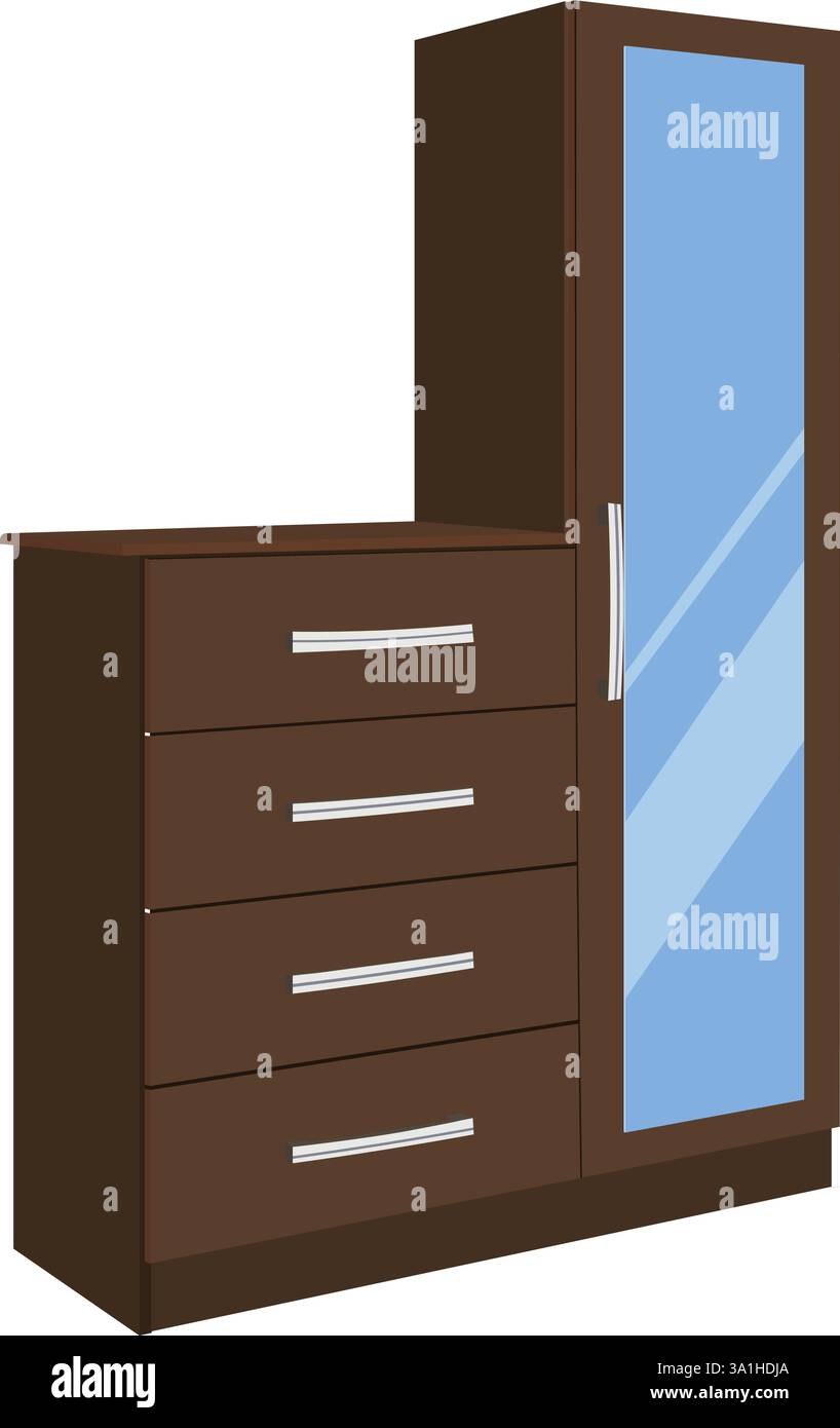 Wooden kitchen cabinet glass Stock Vector Images - Alamy