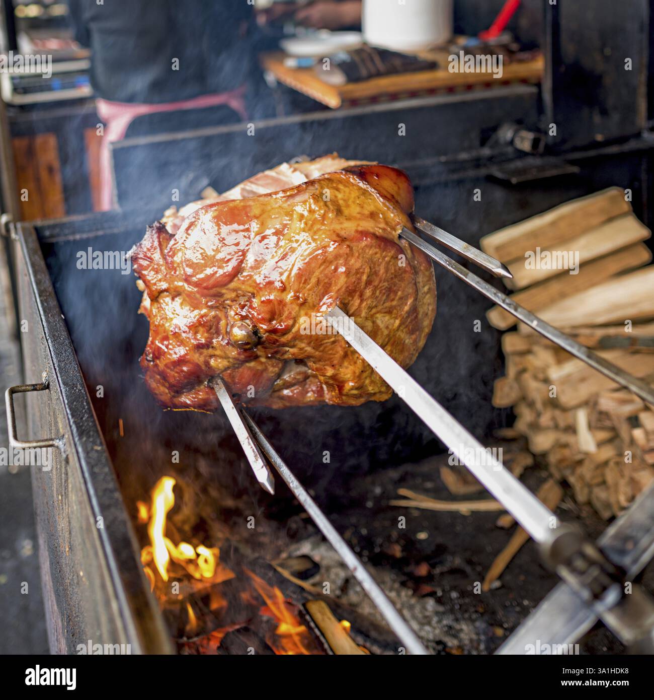 A fresh and tasty grilled pork knuckle Stock Photo - Alamy