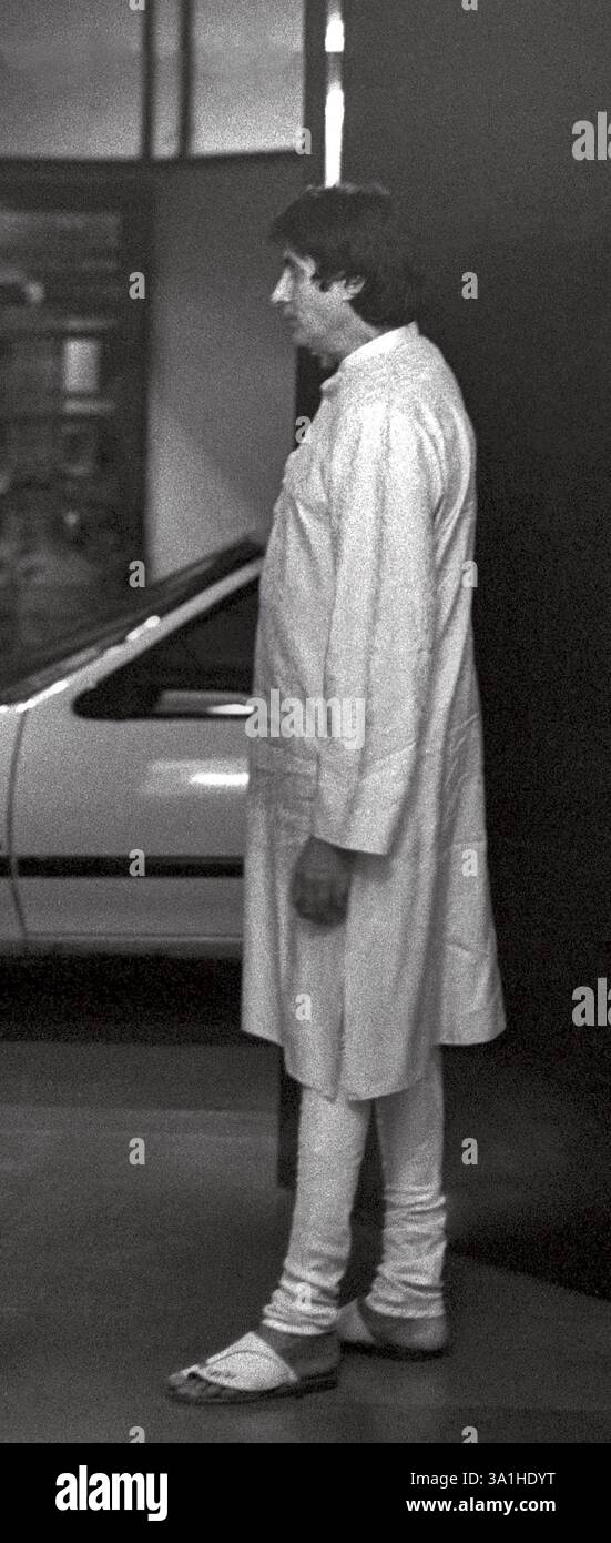 South Asian Indian Bollywood actor Amitabh bachchan at his house in ...