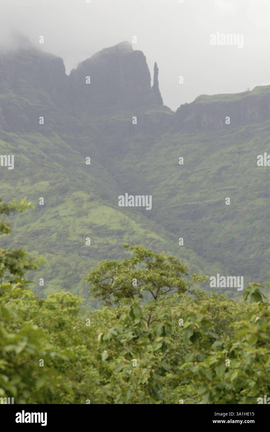 Part of mountain and fort name mahuli in monsoon, district Thane ...