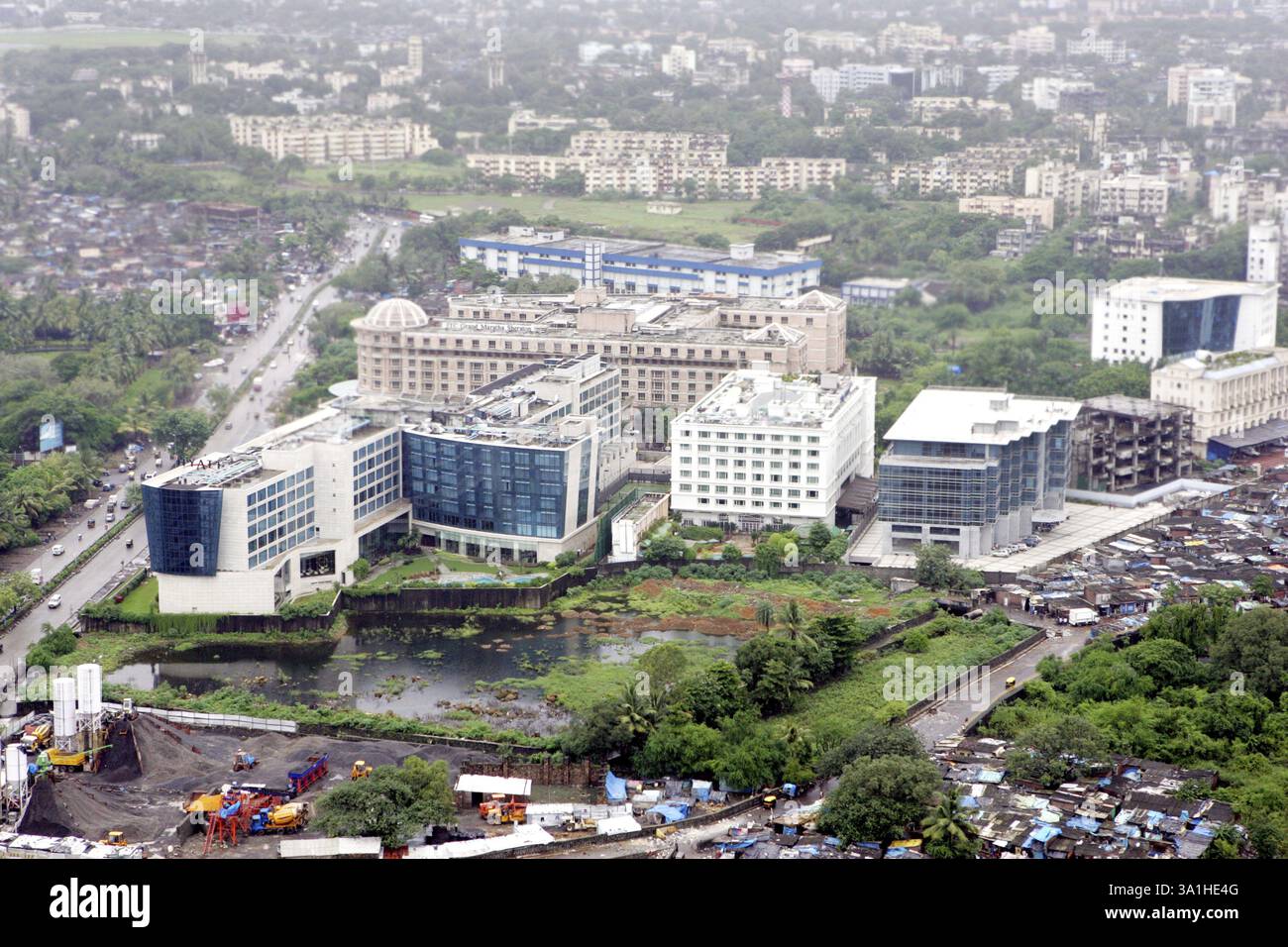 An aerial view of five stars Hotel Grand Hyatt, Hotel La Meridian ...