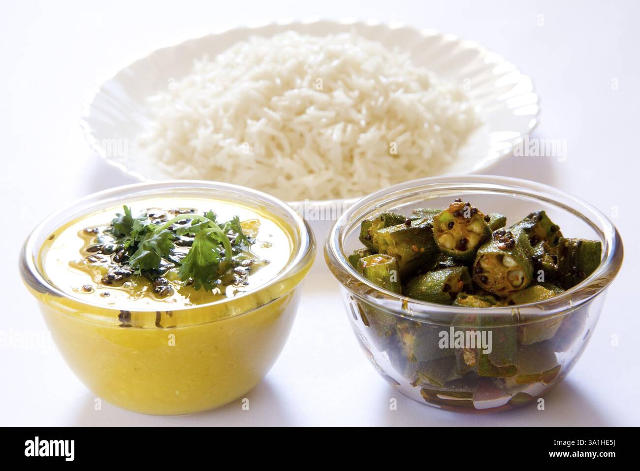 Indian cuisine boil basmati rice bhath chaval oryza sativa and fry or ...