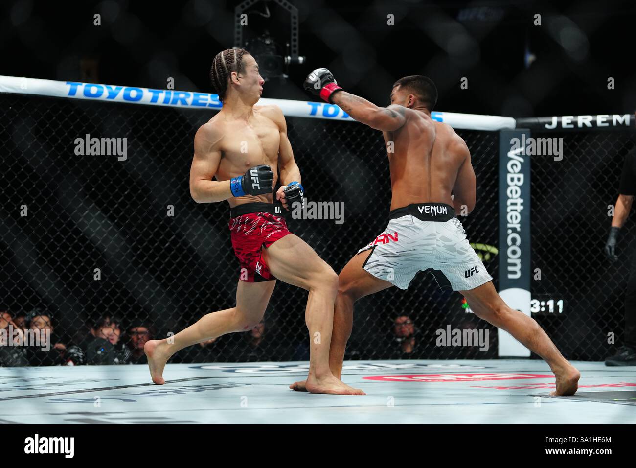 LAS VEGAS, NV - MARCH 8:Joshua Van and Rei Tsuruya meet in the octagon ...
