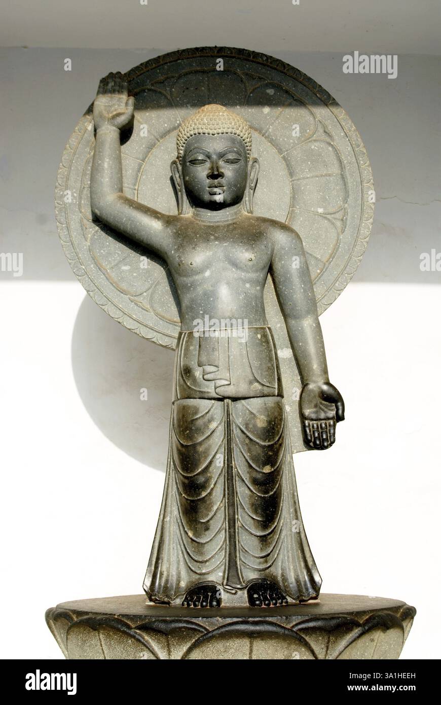 Statue of lord Gautam Buddha, Shanti stupa, Dauli hill, Bhubaneswar ...