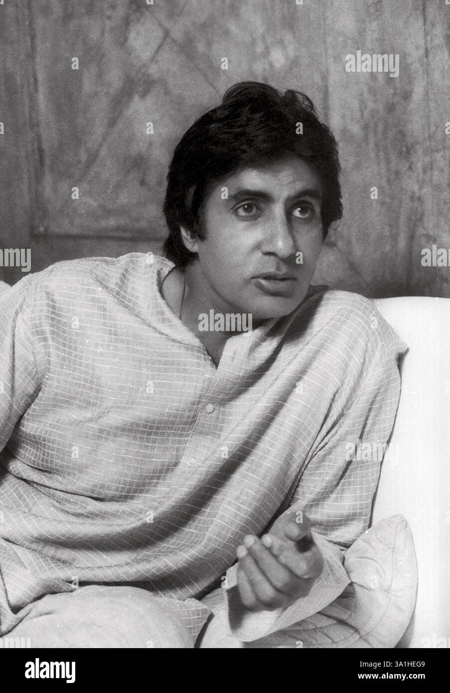 South Asian Indian Bollywood actor Amitabh bachchan at an interview ...