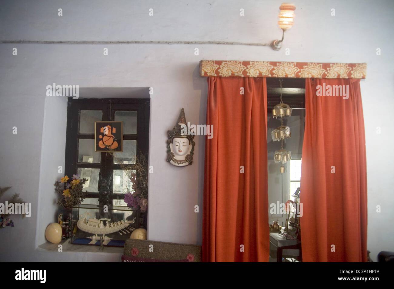 Drawing room in Himalaya home, Mussoorie, Uttaranchal, India, Asia ...