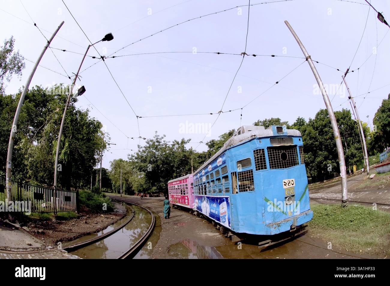 The ecological friendly carriage, tram, Kolkata or Calcutta, West ...