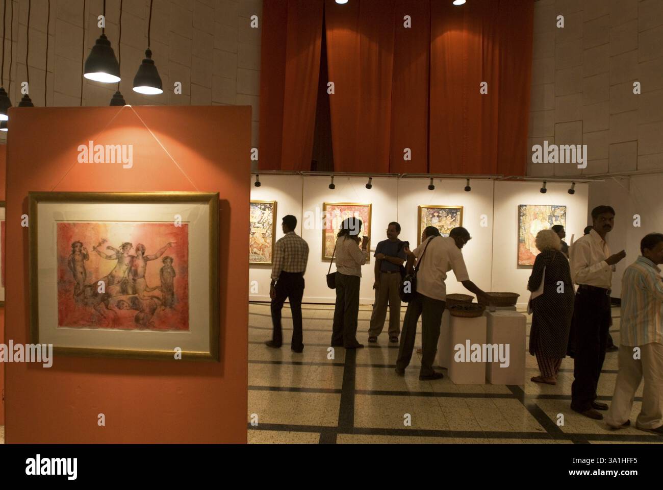 Opening of an art show at a gallery in Bombay Mumbai, Maharashtra ...