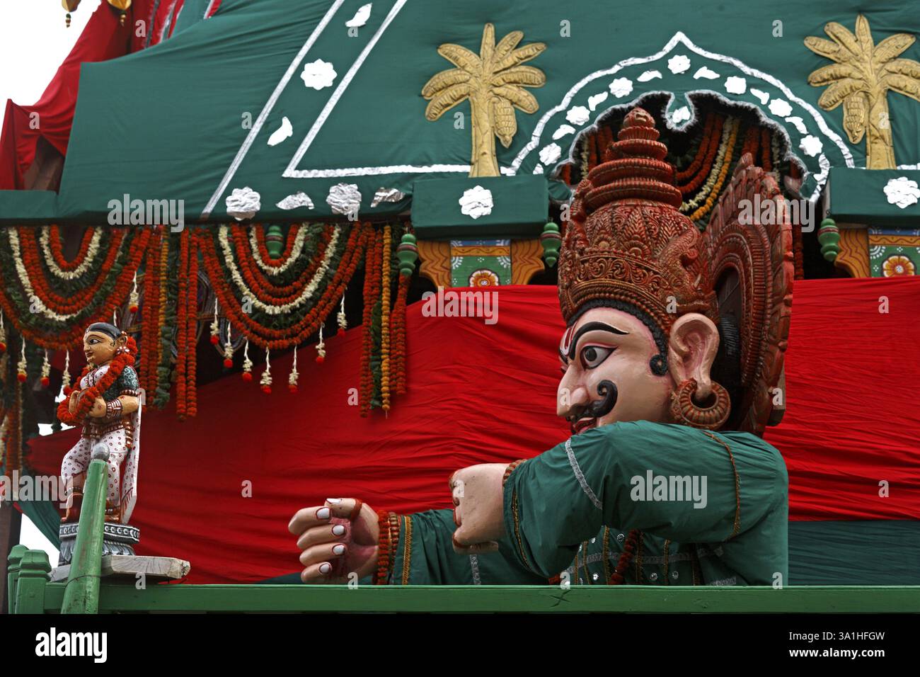 God statues on Rath yatra or Cart festival of Jagannath, Puri, Orissa ...